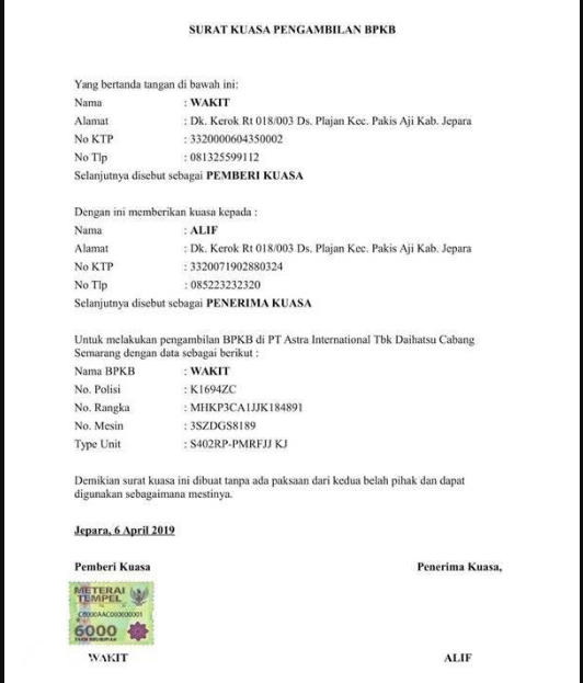 8 Contoh Surat Kuasa, Jenis, dan Komponen Penting Lainnya - BFI Finance