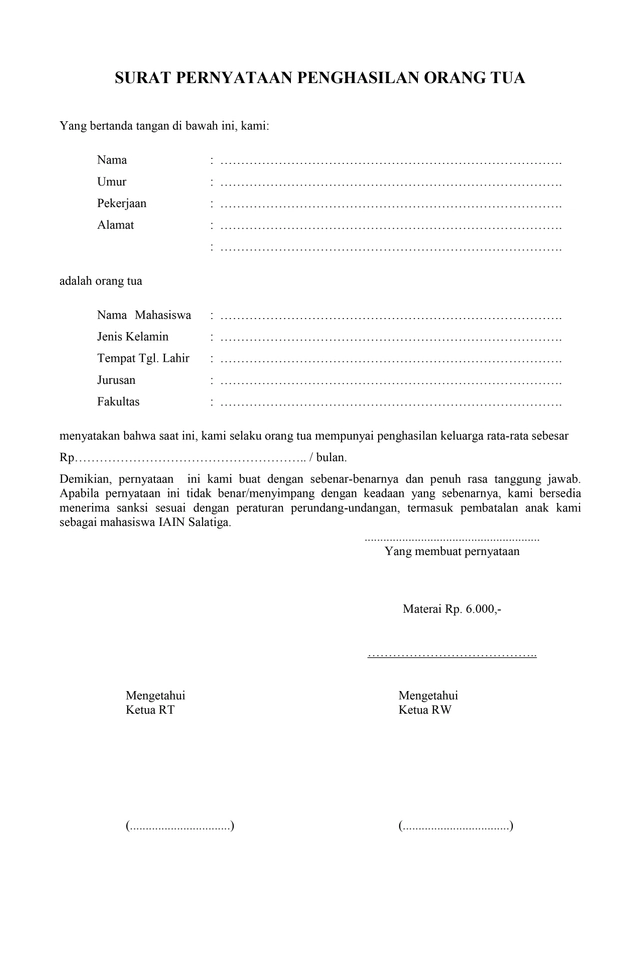 Surat Keterangan Penghasilan: Cara Membuat dan Contohnya - BFI